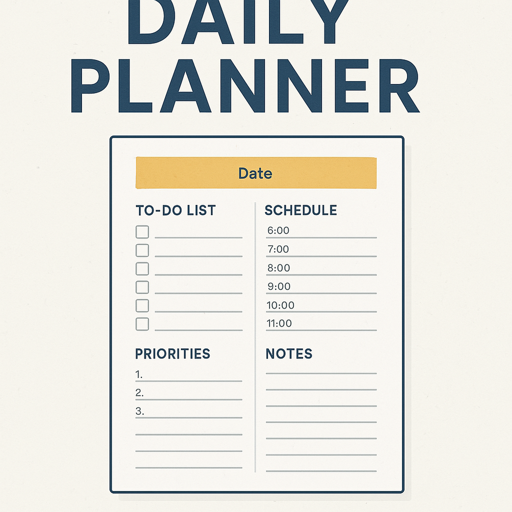 Daily Productivity Planner – Printable PDF