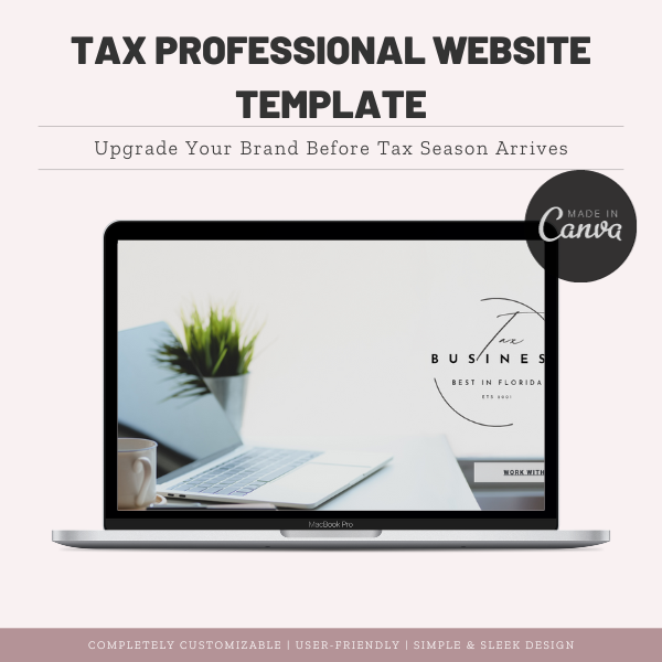 Professional Tax Preparer Canva Website/ Landing Page Template, Canva ...