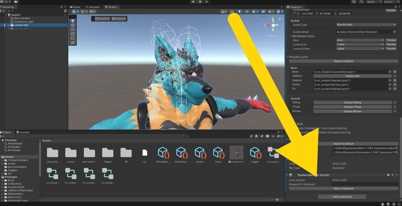 Mega lucario inspired avatar for VRC (pc)