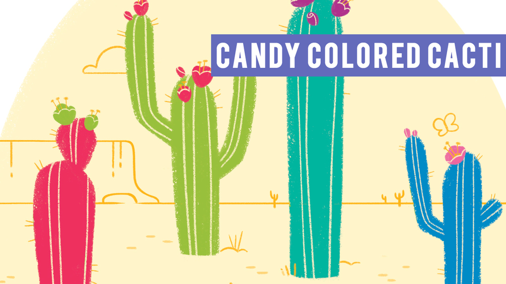 Candy Colored Cacti- 8 x 10" print