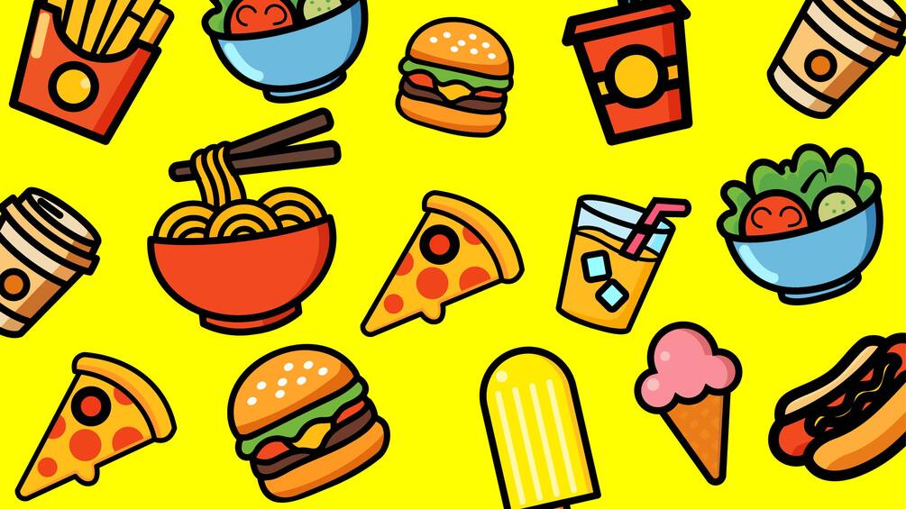Cartoon Food Icon Pack – EPS Vector Set