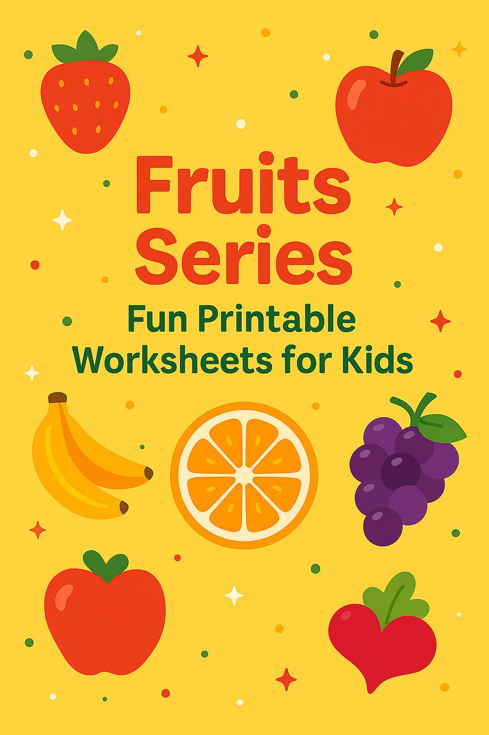 SALE $1 - Learning Fruits Fun Printable Worksheets KG & Grade 1