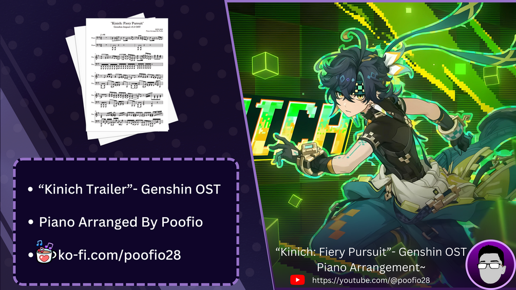 🎹 [ FREE Sheet ] MIDI for Piano | "Kinich: Fiery Pursuit" - Genshin ...
