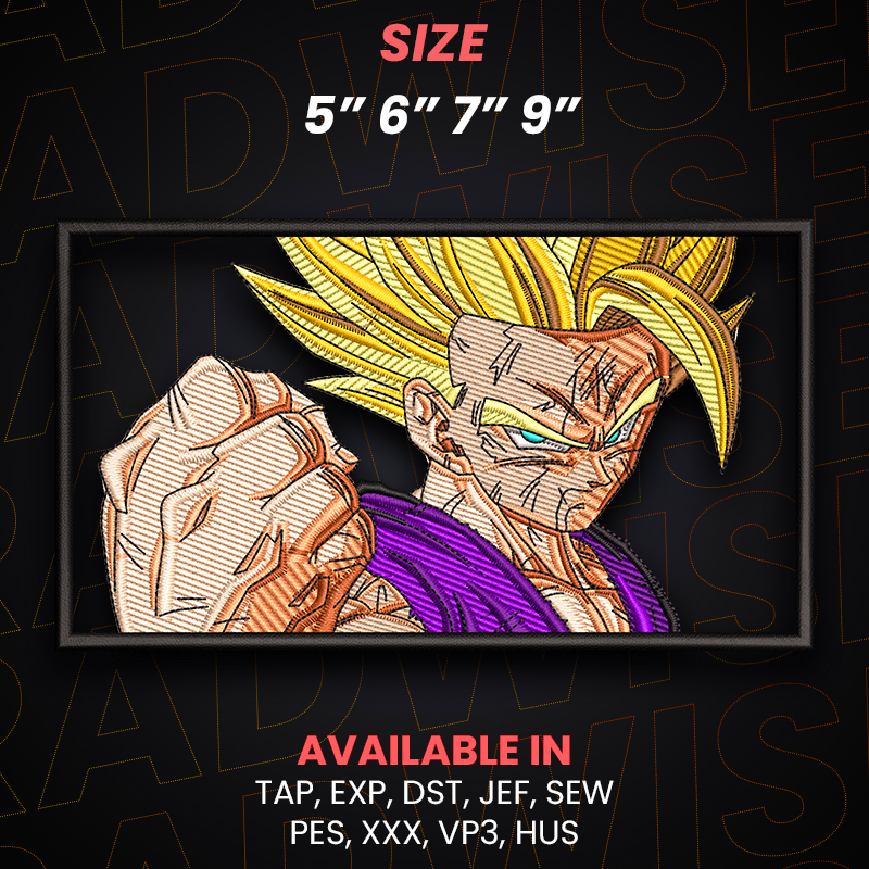 DragonBall GOHAN Inspired Embroidery Design, Machine Embroidery Design ...
