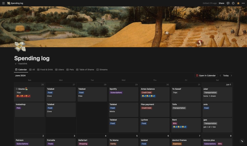 Spending Log Notion Template 💸