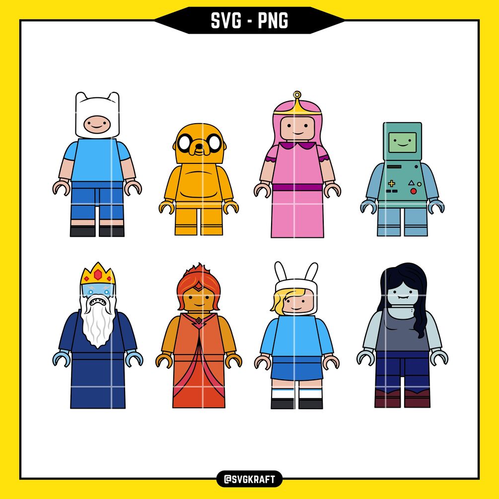 Bricks Adventure Time Vector Files for Sublimation Design