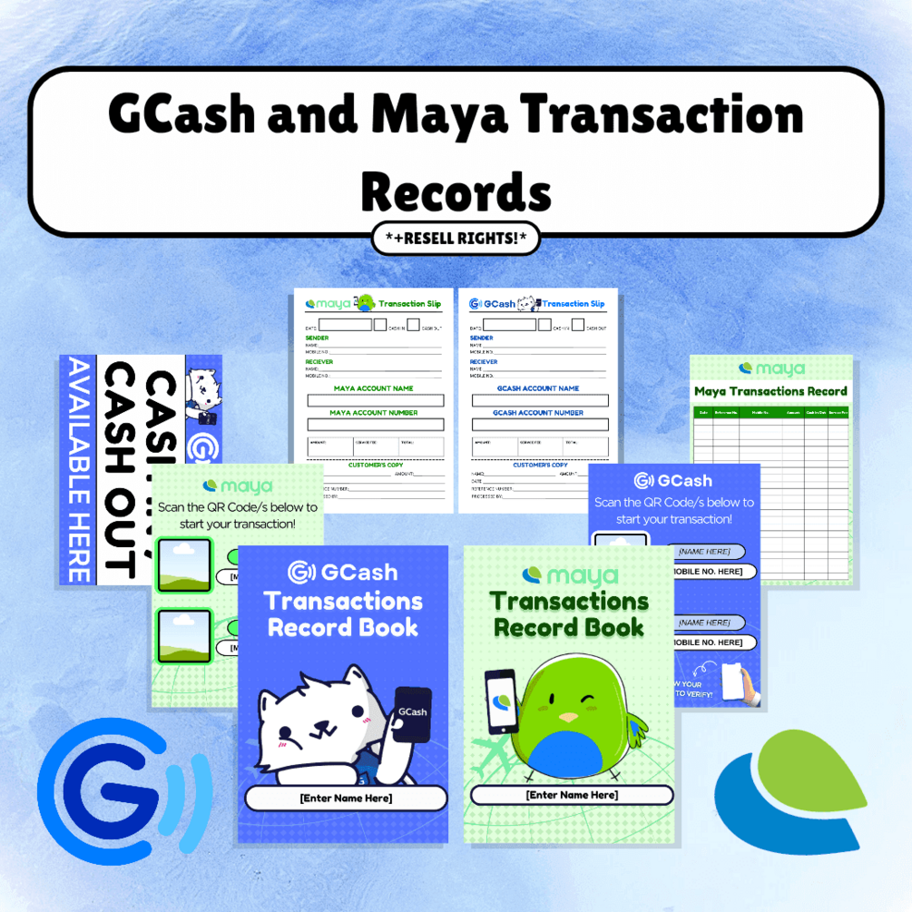 GCash and PayMaya Transaction Record and Slip Canva Template || Rev ...