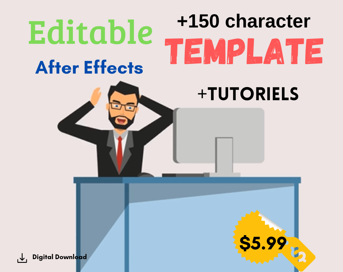 Editable After Effect Characters Video animation Template