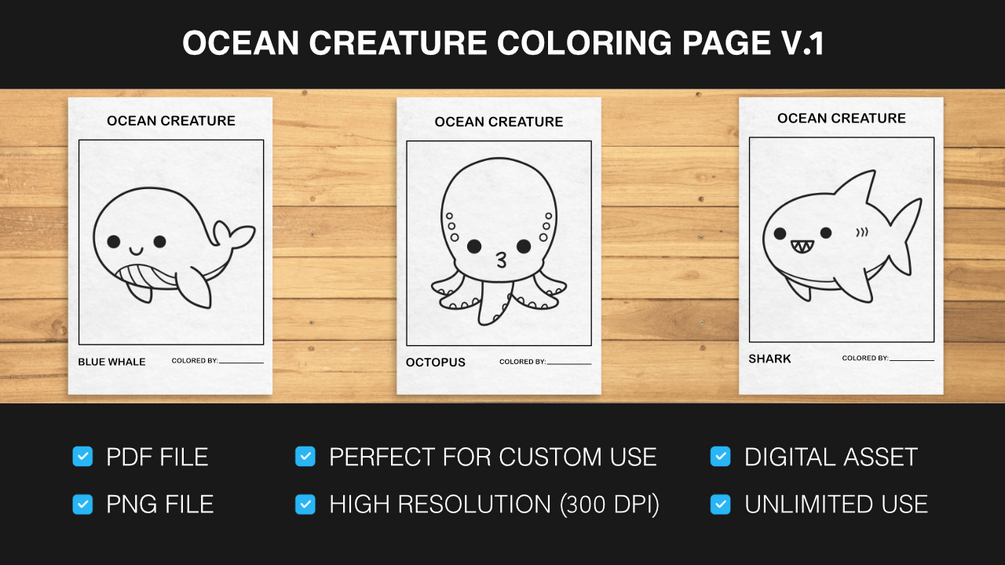 Ocean Creature Coloring Page V.1