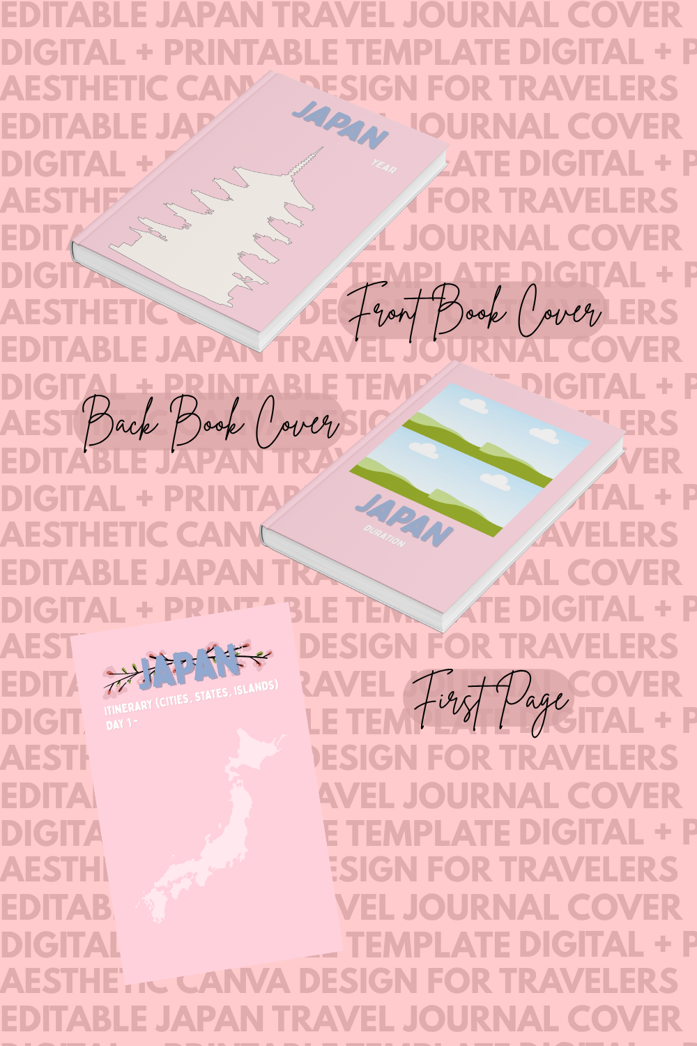 🎌 Editable Travel Book Cover – Japan Edition 🇯🇵