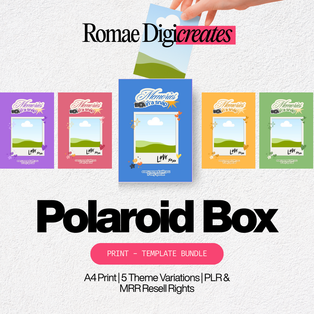 Printable Polaroid Photo Card Box Template — A4 Size | Blind Box ...