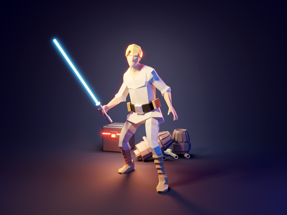 Free Low Poly Character Scene