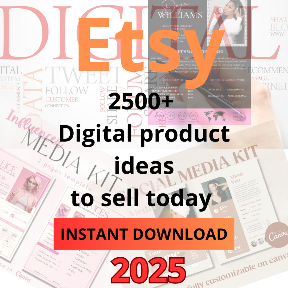 2500+ Digital Products to Sell on Etsy | Instant Download Ideas to Start Earning in 2025, 2 pdf ...