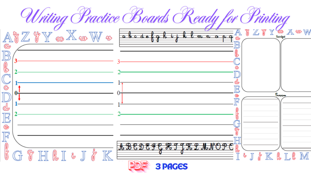 Writing Practice Boards Ready for Printing