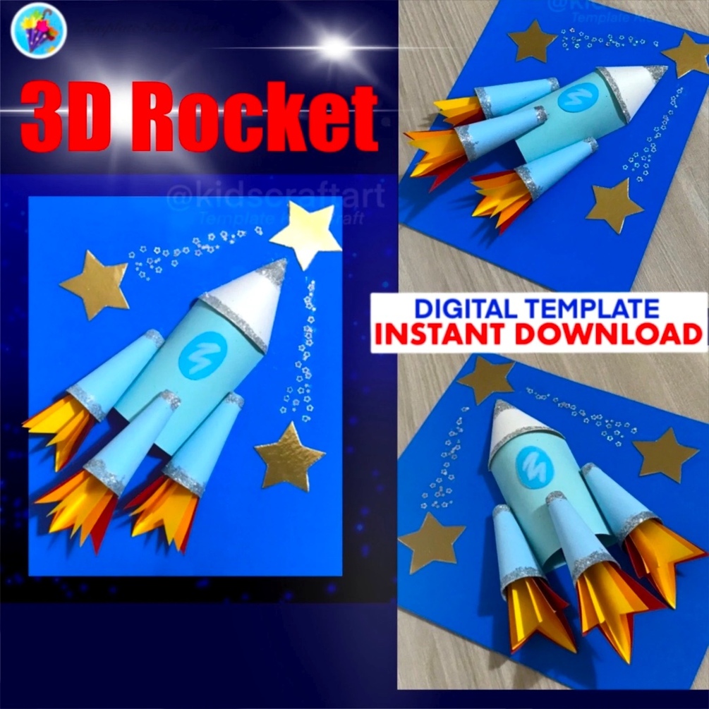 3D Rocket Space Craft for Kids Space Party Make Your Own Rocket Space ...