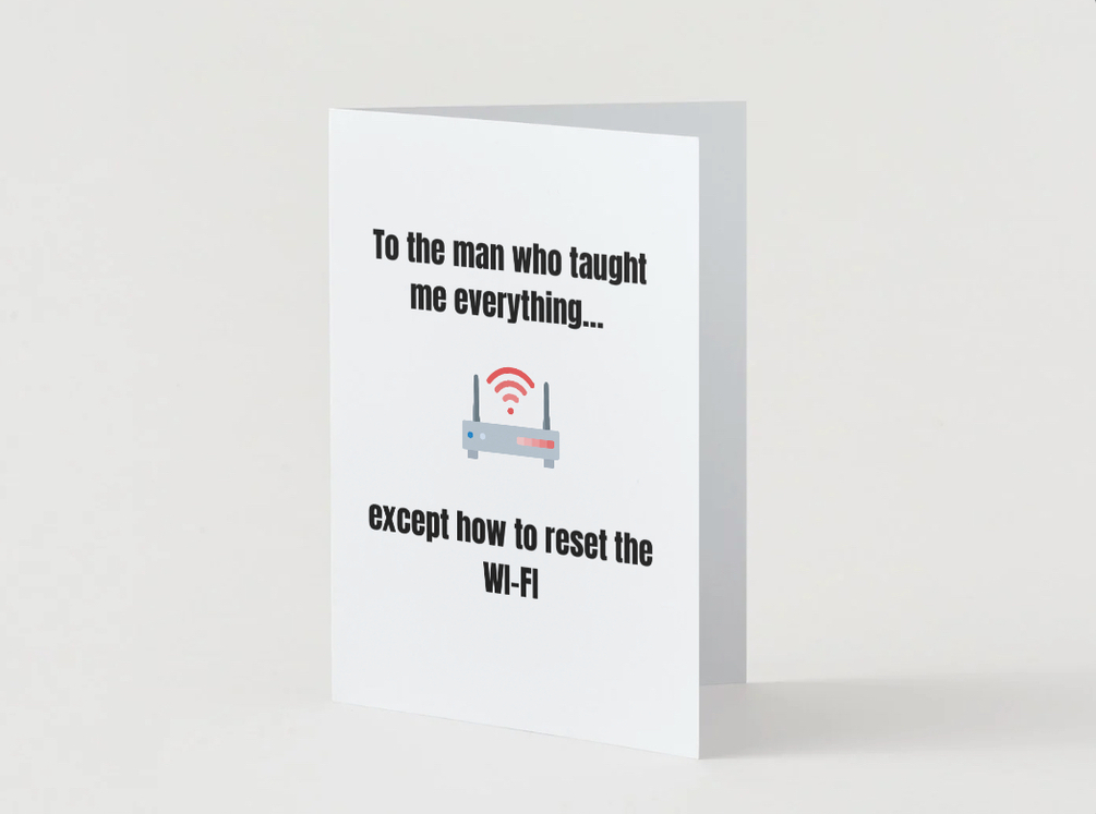 Funny Father’s Day Card – Wi-Fi Humor | Printable 5x7 Folded Card (8 ...