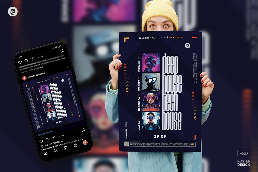 Progressive Club DJs Party Flyer/Poster Template