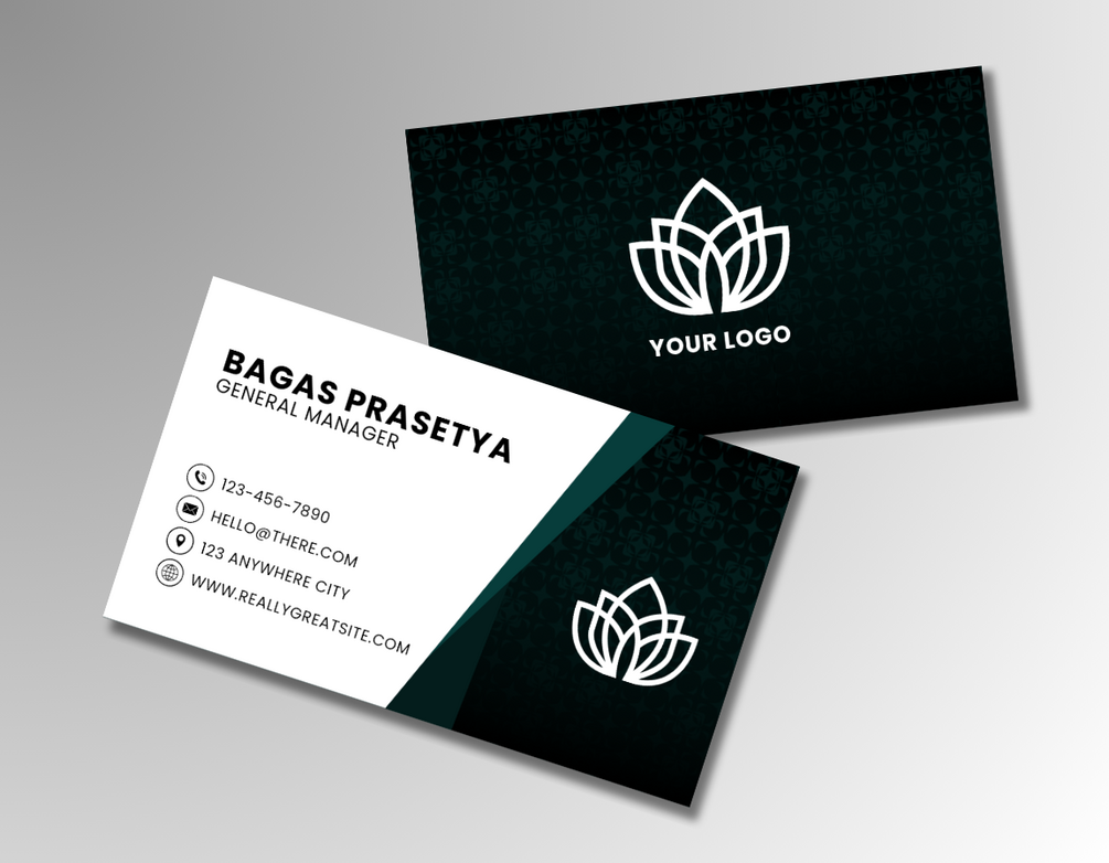 Simple Black White Name Card