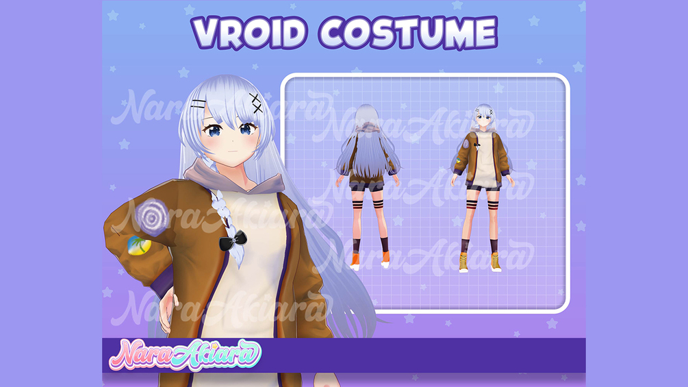 Show Your Style with 3D Vroid Clothes Brown Hoodie for Your Vtuber Stream