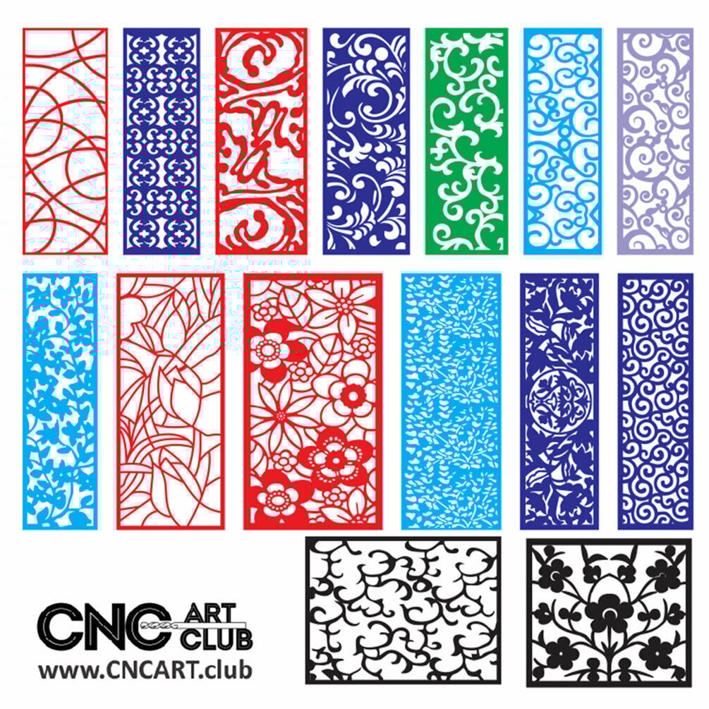 2D-lattice-1024 - Big bundle of DXF patterns for window decorative lattice