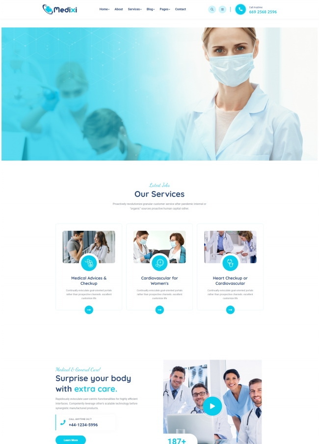 Responsive HTML5 Blue Medical Website Template