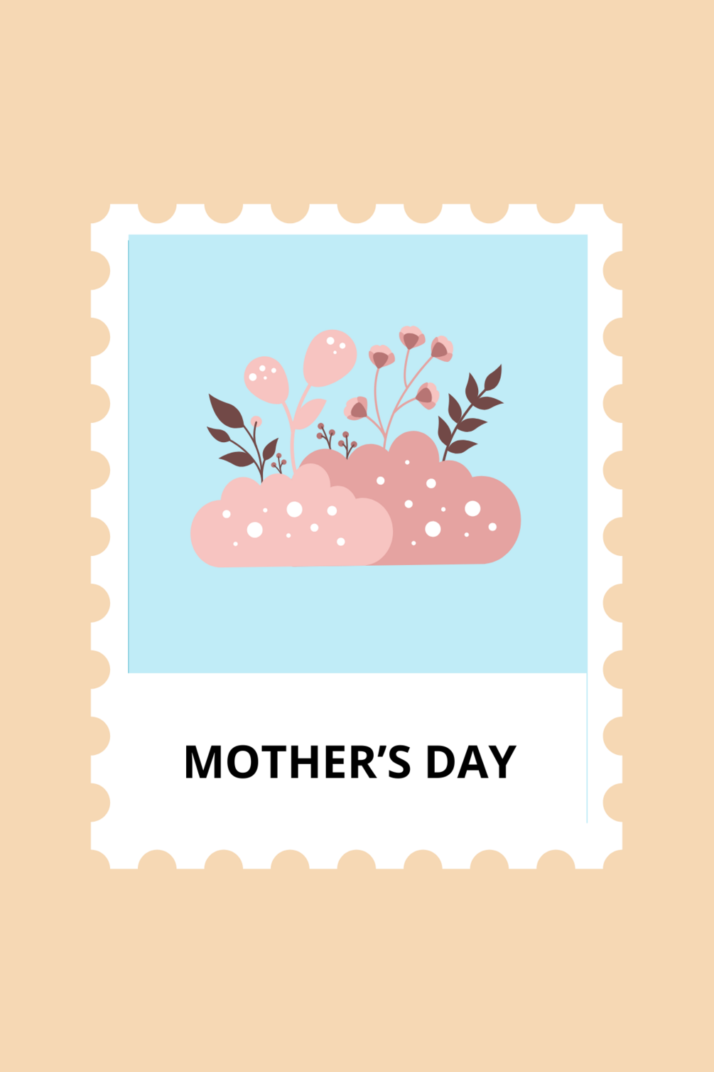 Printable Mother’s Day Card Pink Boho Flower – Instant Digital Download