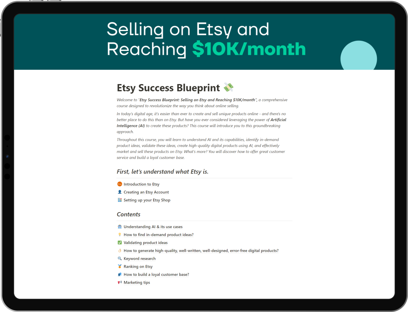 Etsy Success Blueprint: Selling on Etsy and Reaching $10K/month