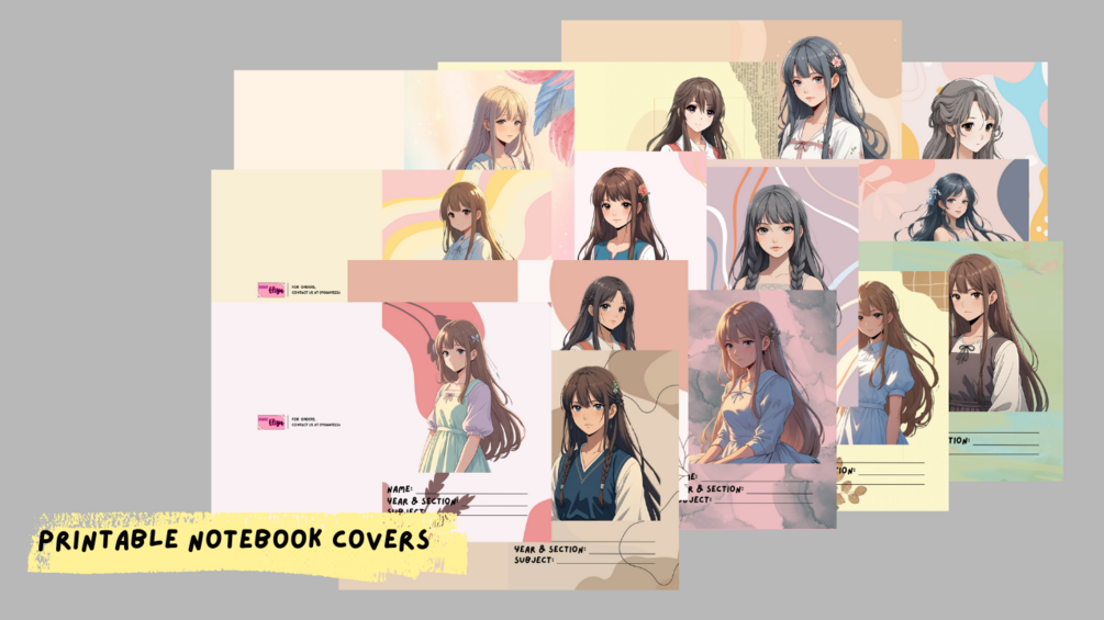 Printable Anime-Themed Notebook Covers – For High School Students
