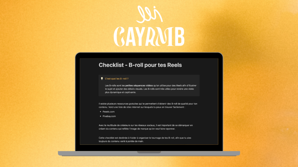 Checklist - B-roll pour tes Reels