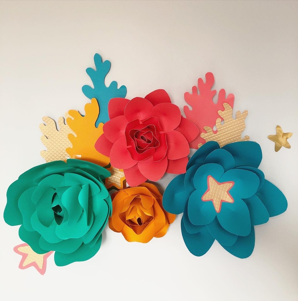 “Ocean “ paper flower set