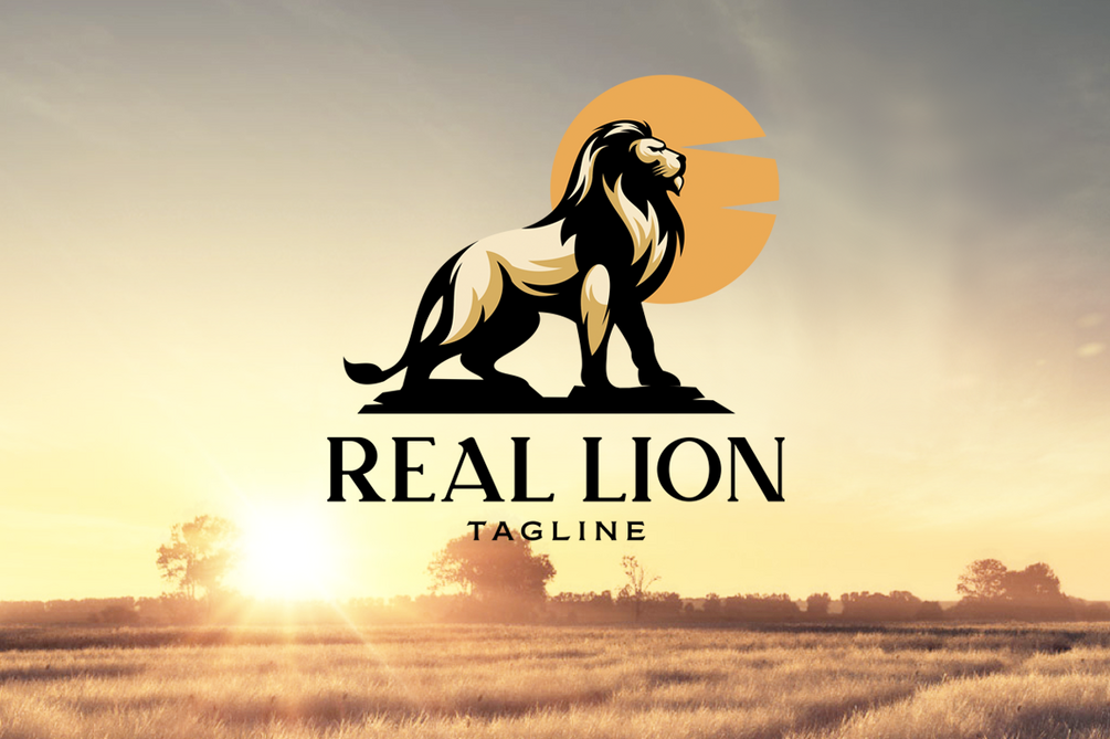 Real Lion Logo Template
