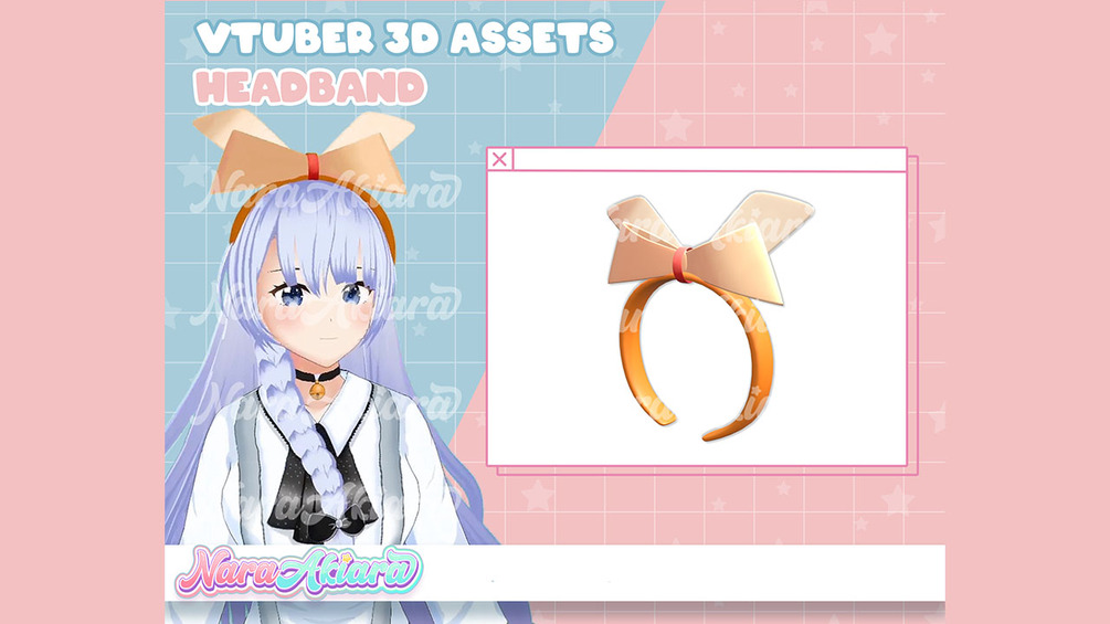 3D Vtuber Assets Headband V43 Vroid Commission, 3D assets ready to use ...
