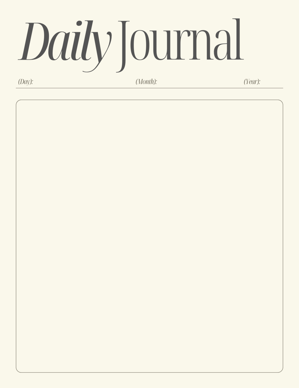 Elegant Daily Journal – Digital Download