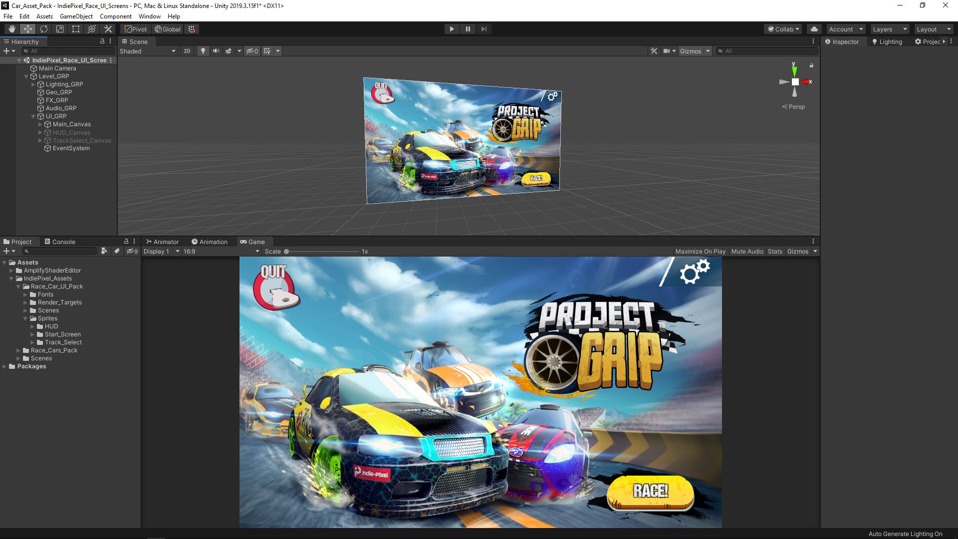 Race Car Game - UI Pack