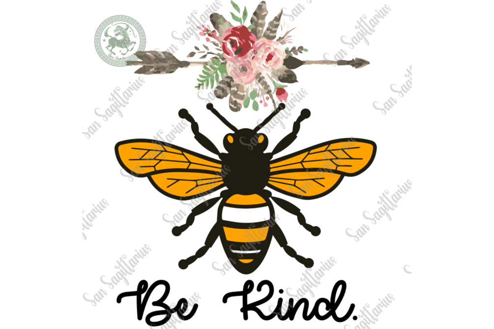 Be Kind, Bee Flower Pattern