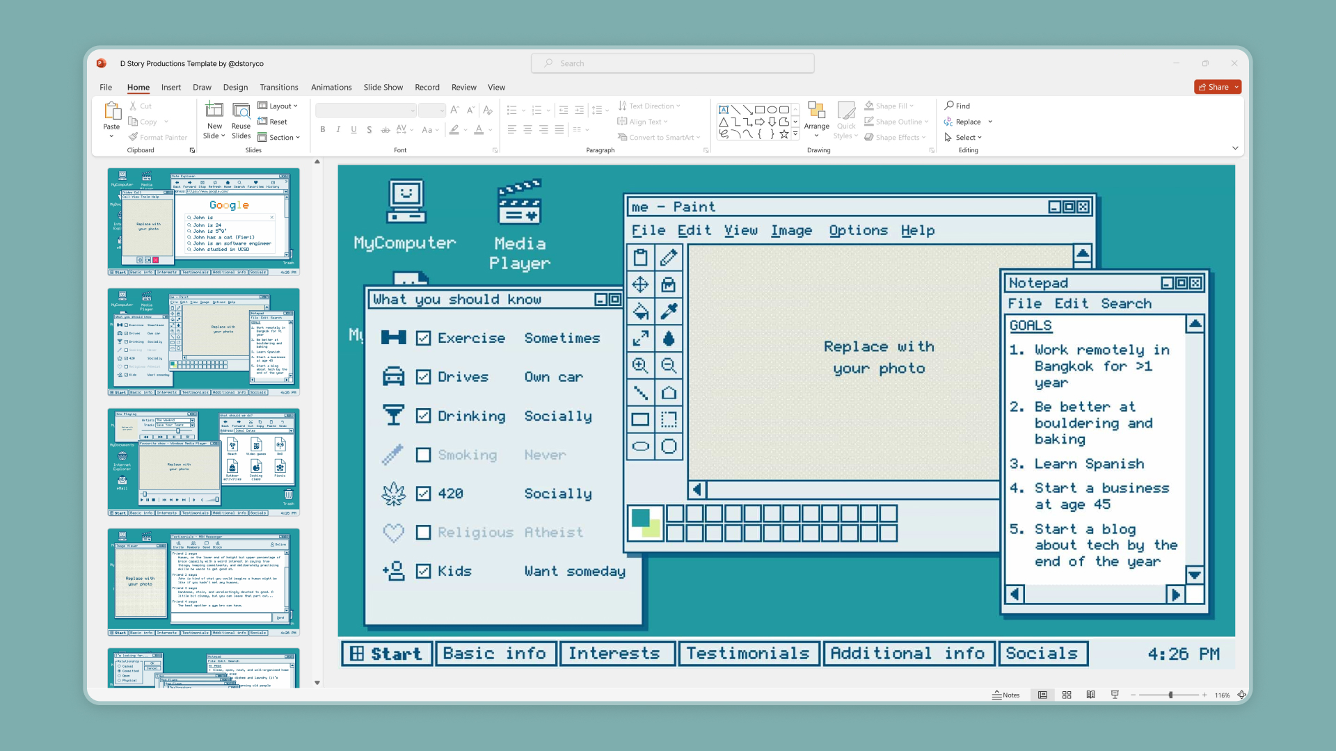 Retro Windows 98 Presentation Template