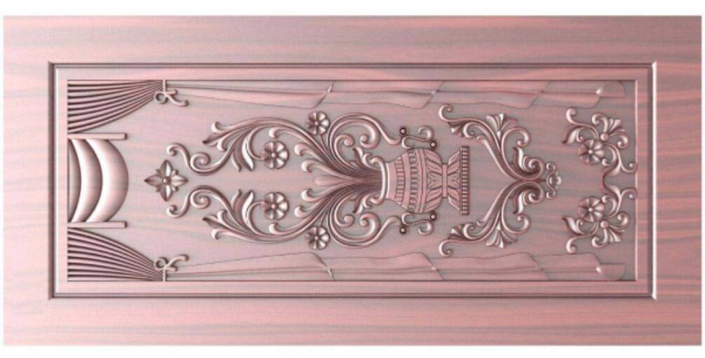 Royal Entryway with Floral Flourishes Door Design for Artcam Design File