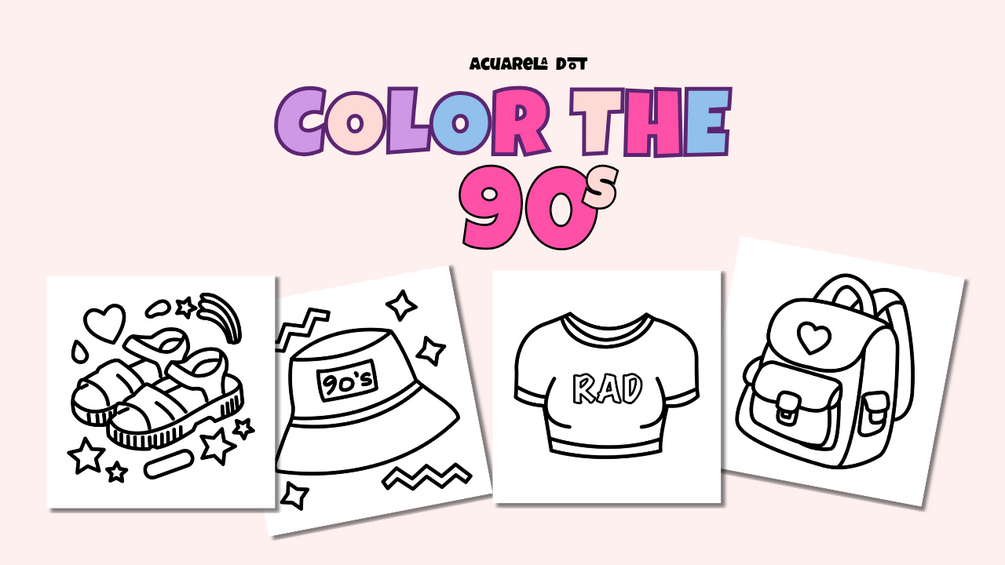 Color the 90s Digital Coloring Pages (The Fashion)