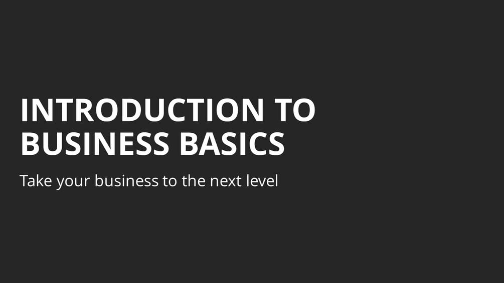 Introduction to business basics