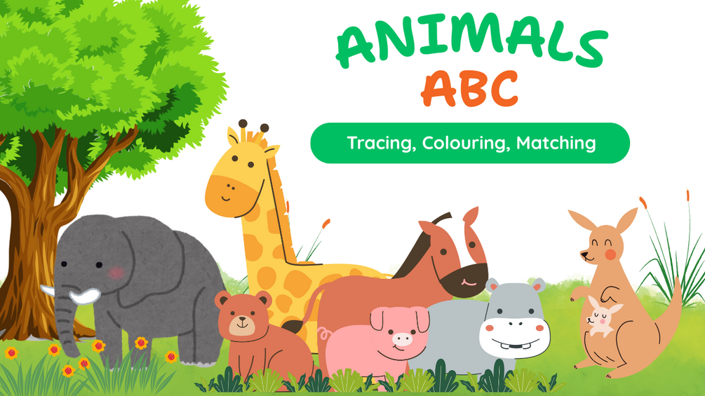 Alphabet Worksheet Activity Book for Preschool to Kindergarten (Animals ...