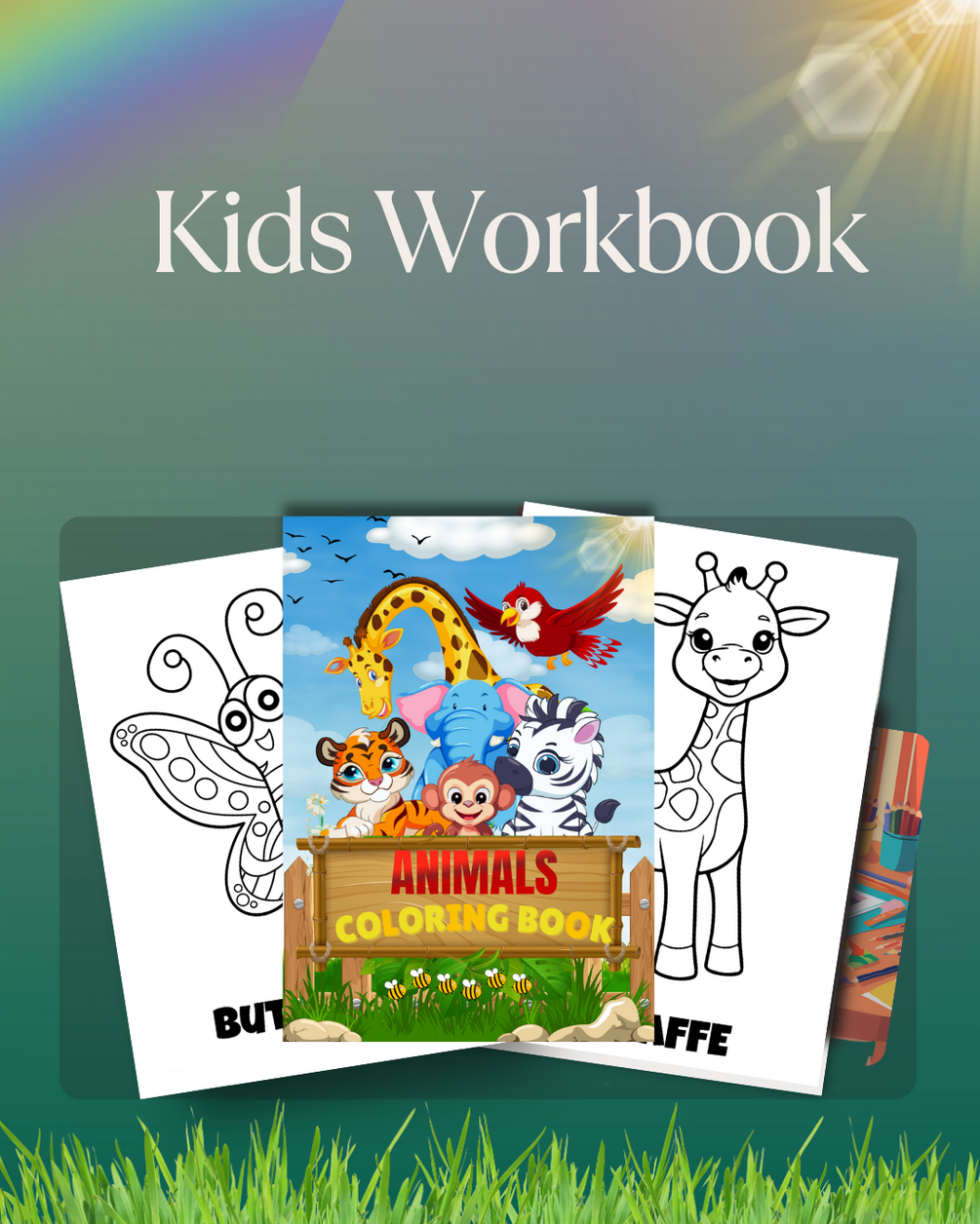 Kids Workbook: Animals Coloring Book