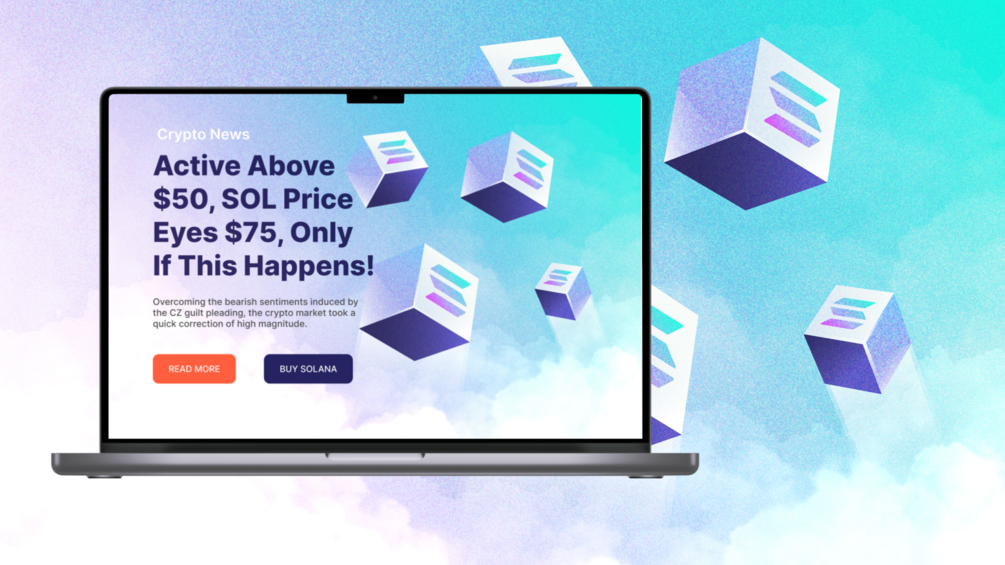 Solana cryptocurrency and Blockchain background for web uses