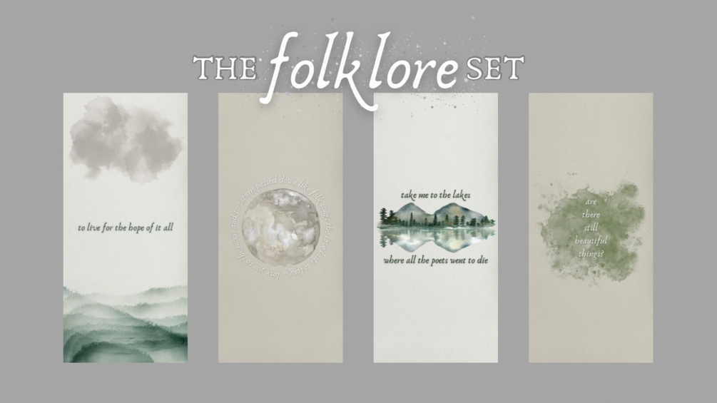 The Folklore Set | 4 Taylor Swift Inspired iPhone Wallpapers
