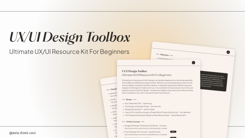 Ultimate UX/UI Resource Kit For Beginners