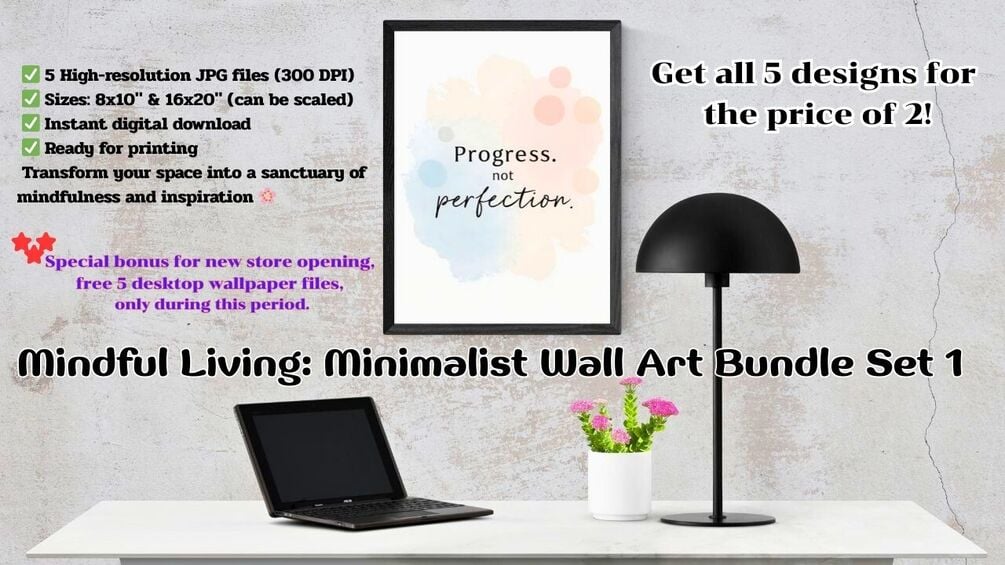 Mindful Living: Minimalist Wall Art Bundle Set 1