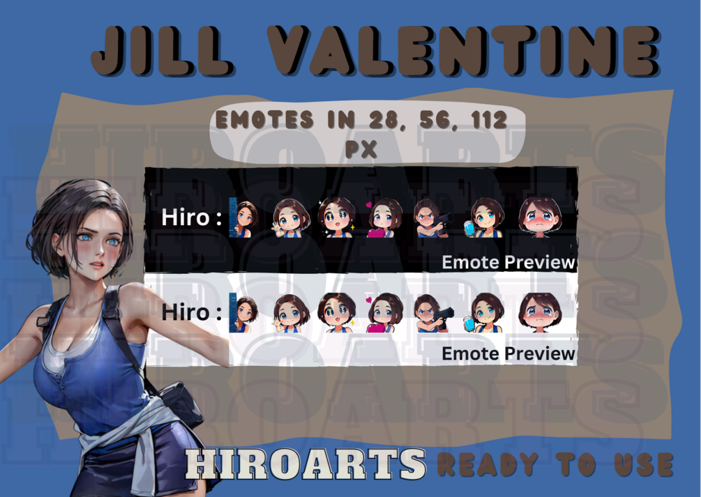 Resident Evil Jill Valentine Emote Set, Jill Emote Package, Resident ...