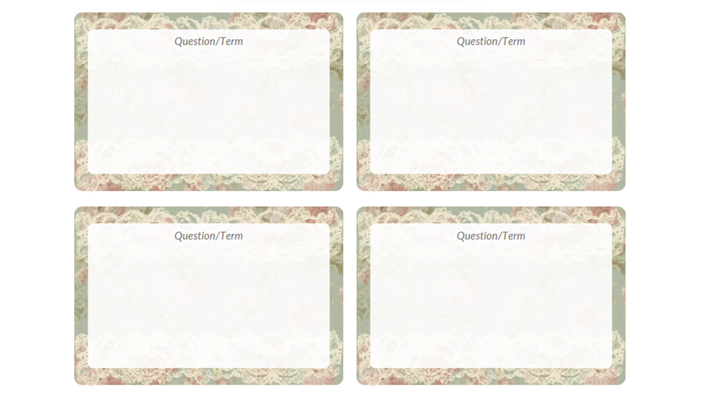 Pretty in Study: 12 Flashcards – coquette + functional