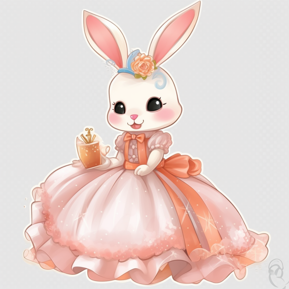 Bundle Princess rabbit digital art PNG 300 dpi