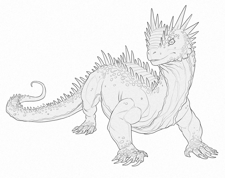 Lineart: Spikey Dragon