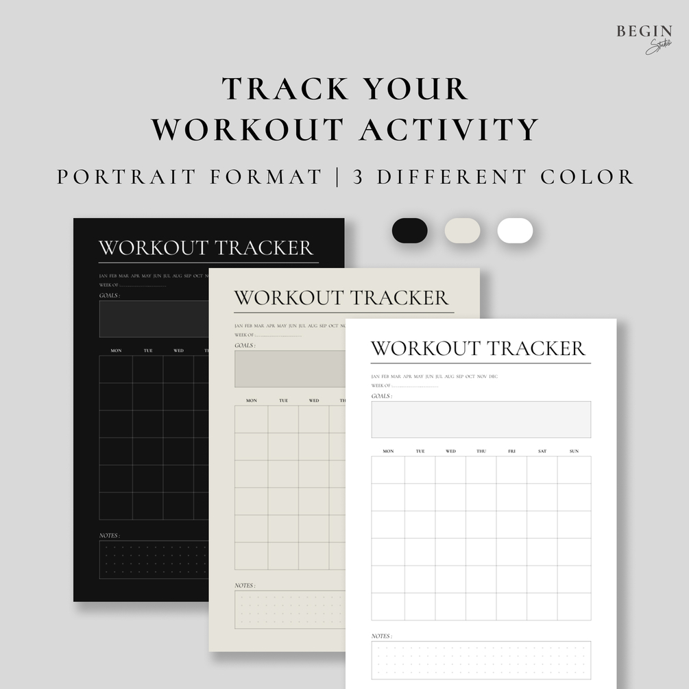 Printable Workout Planner Template | Exercise Tracker | Fitness Journal ...